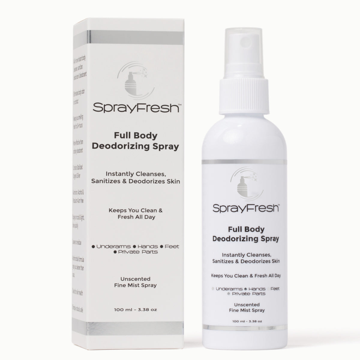 SprayFresh Full Body Deodorizing Spray - Unscented - 100 ML Bathroom S ...