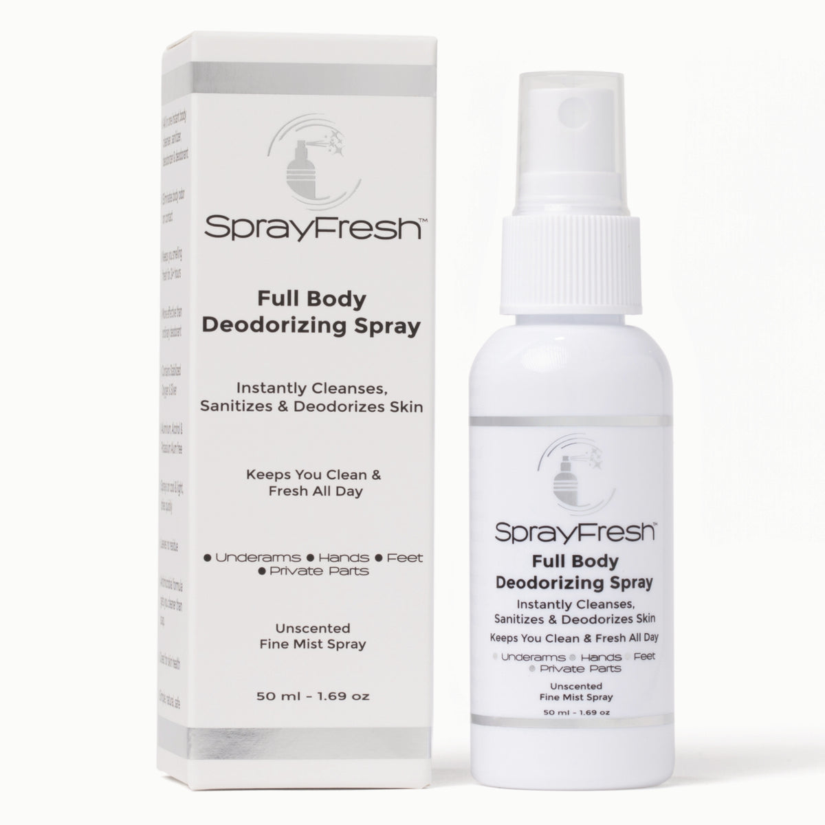 SprayFresh Full Body Deodorizer Spray - Unscented - 50 ML Travel Size ...